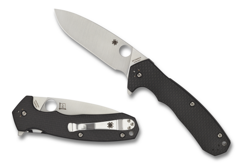 Spyderco Amalgam Flipper Knife S30V Satin Plain Blade, Carbon Fiber/G1 ...
