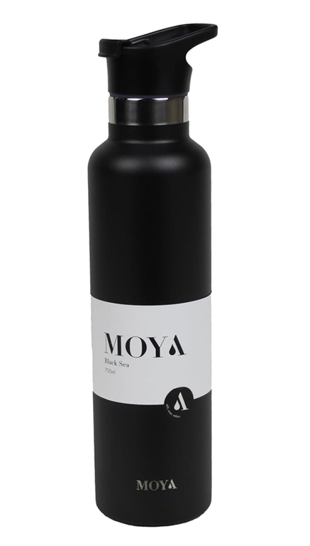 Moya "Black Sea" 700ml Insulated Sustainable Water Bottle Black Spout ...