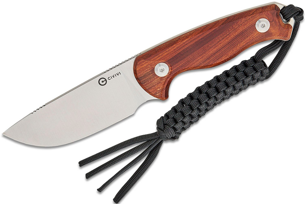 CIVIVI Timber bark Guibourtia Wood Handle Satin Finished 14C28N Blade ...